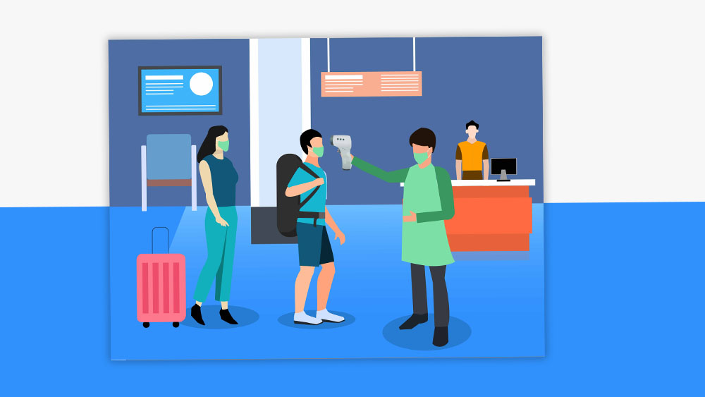 Thermal Temperature Scanning of people Illustration - Premium Graphics ...